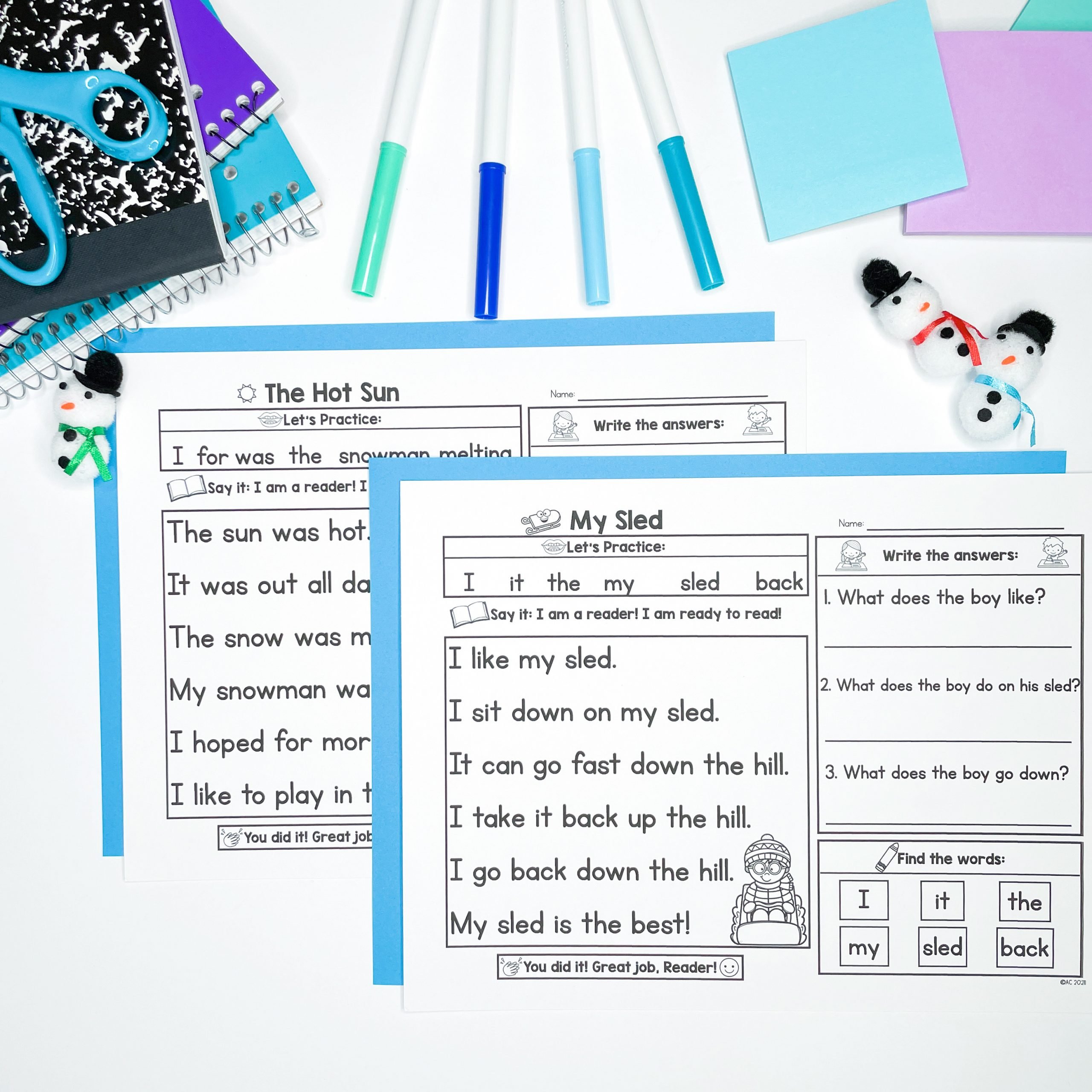 Early Reader Winter Activities - Literacy with Aylin Claahsen